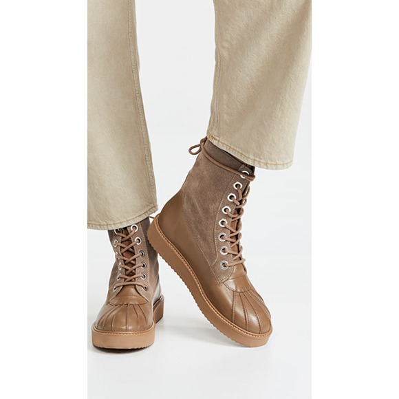 Aster | Shoes | Aster Anel Combat Boots Almond Taupe Platform Duck Size ...
